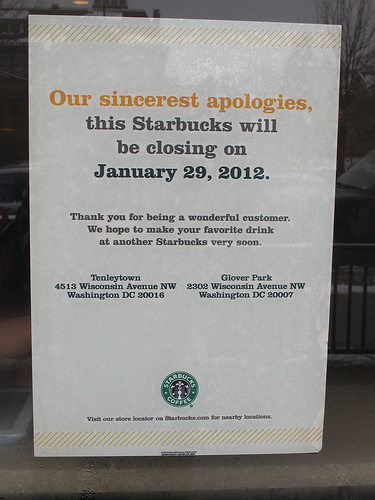Starbucks Closing at 3430 Wisconsin Ave, NW - PoPville