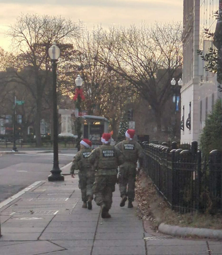 The National Guard wearing various hats in DC on Christmas Day - PoPville