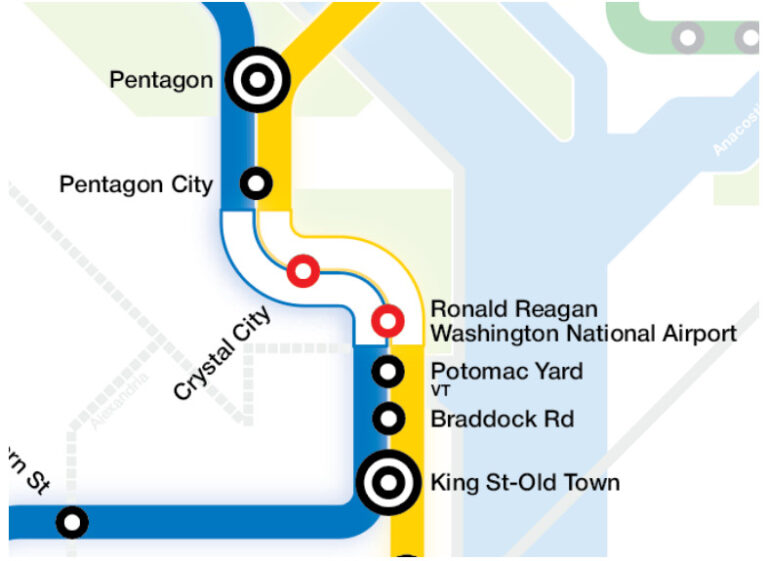 DCA PSA: “Trains will not operate between Pentagon City and National ...